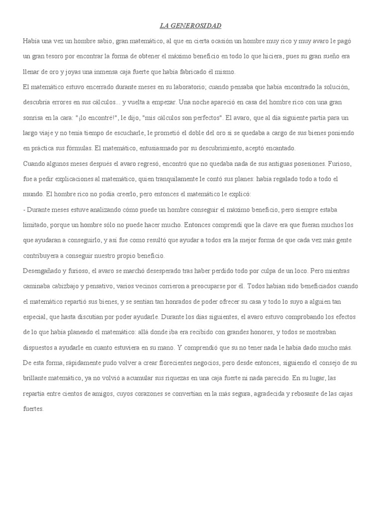 La Generosidad Pdf Papá Noel Navidad