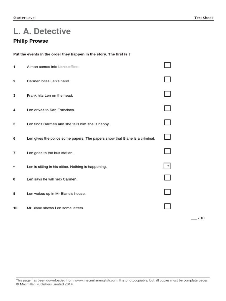 L.A. Detective Test | PDF