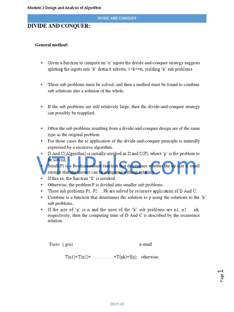 Daa Module 1 | PDF | Time Complexity | Teaching Mathematics
