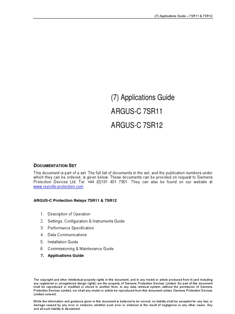 7 7SR11 7SR12 Applications Guide | PDF | Relay | Electrical Substation