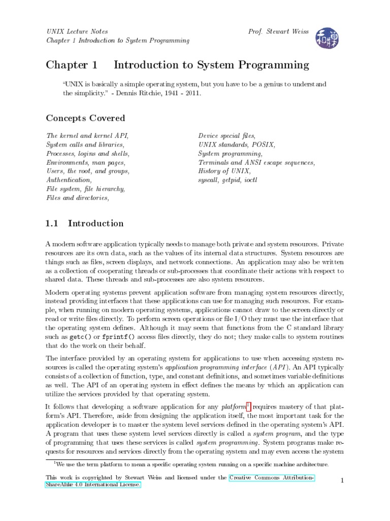 Introduction To System Programming: Concepts Covered | PDF | Kernel ...