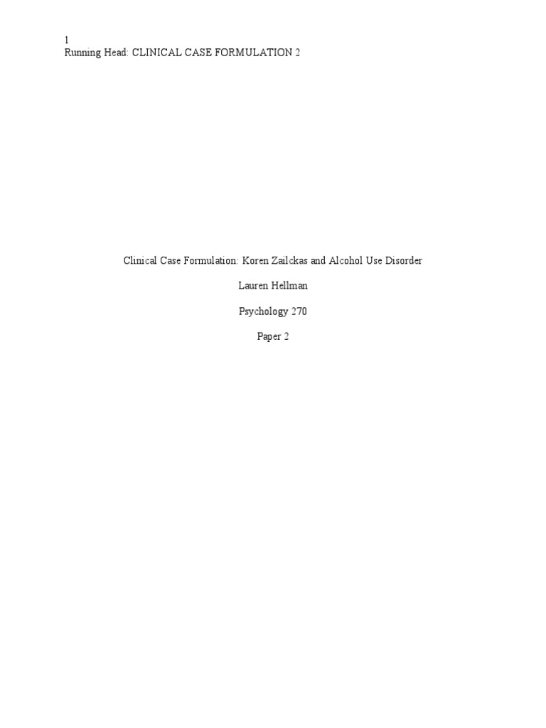 Writing Sample - Clinical Case Formulation | PDF | Mental Disorder ...