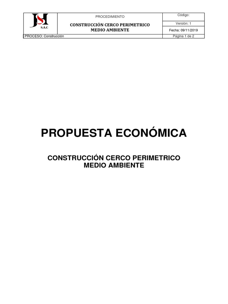 Propuesta Economica | PDF | Presupuesto | Comercio