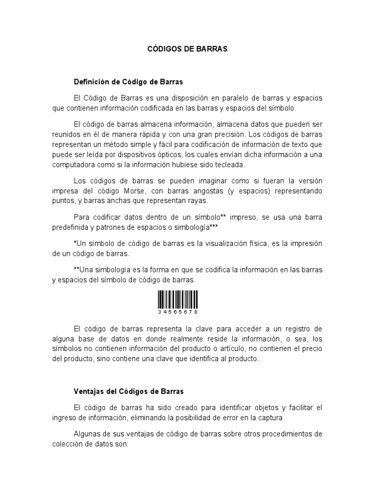 Códigos de Barras | PDF | Código Universal de Producto | Código de barras