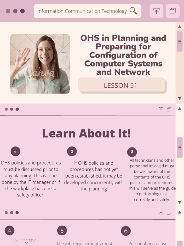 OHS in Planning and Preparing For Configuration of Computer Systems and ...
