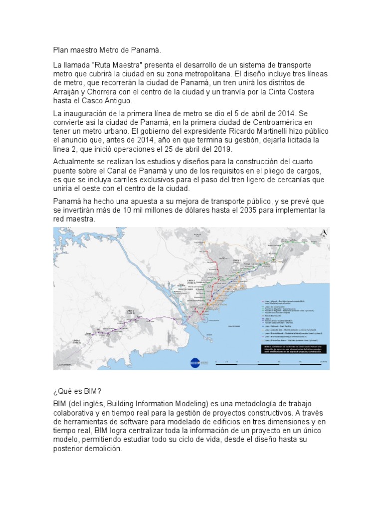 Plan Maestro Metro de Panama y BIM | PDF
