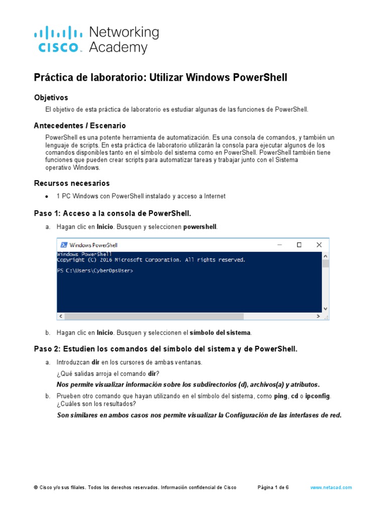 Taller 4 - Using Windows PowerShell | PDF | Interfaz de línea de ...