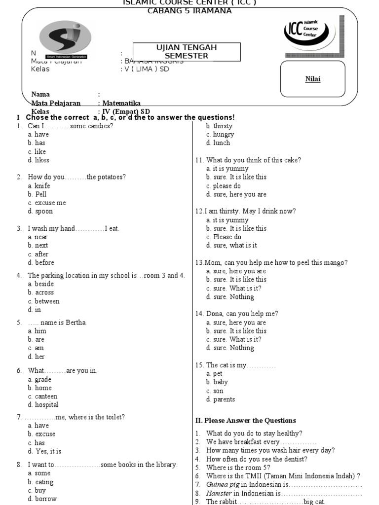 English Language Quiz for Students | PDF