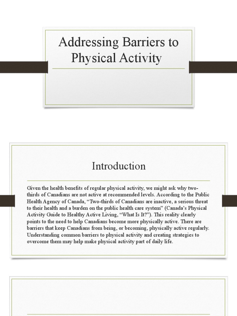 Barriers To Physical Activity | PDF | Health Sciences