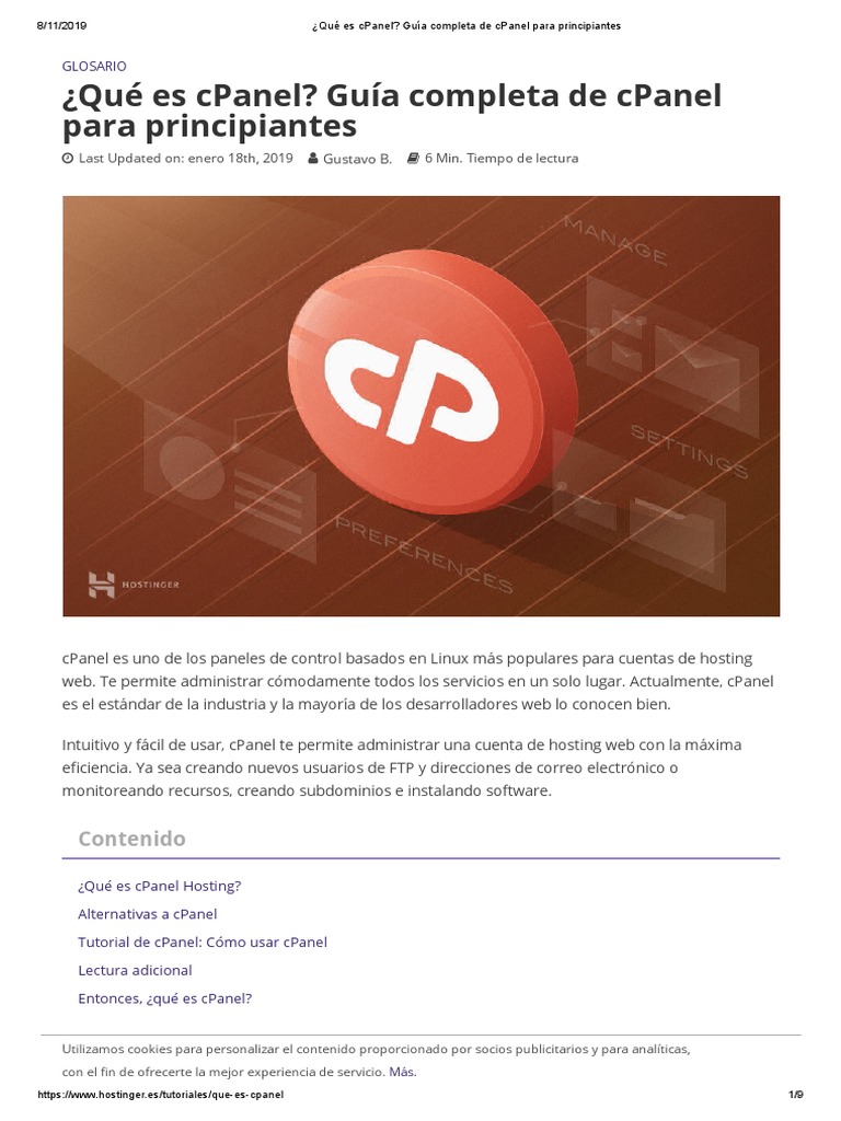 ¿Qué Es Cpanel - Guía Completa de Cpanel para Principiantes | PDF | Mi ...