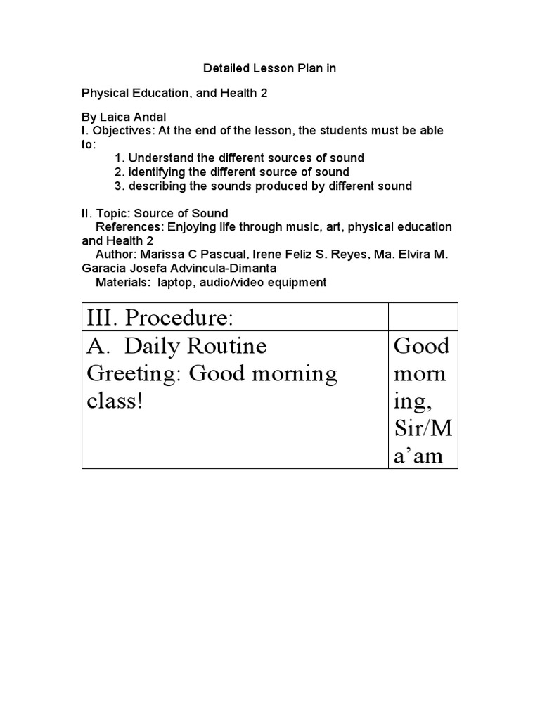 TTL of Detailed Lesson Plan | PDF | Pedagogy | Communication