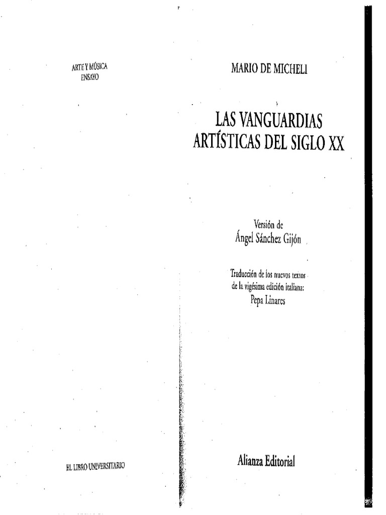 Mario de Micheli, Las Vanguardias Artísticas Del Siglo XX | PDF