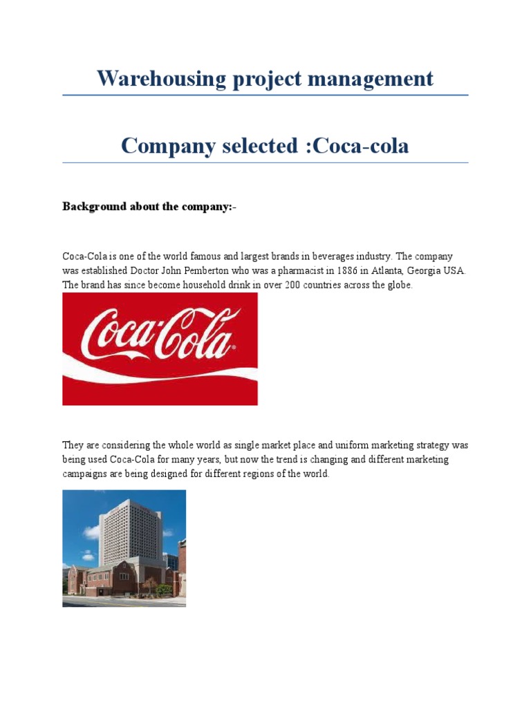Warehousing Project Management | PDF | Coca Cola | The Coca Cola Company