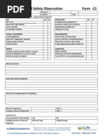 BBS Observation Checklist Template | PDF | Personal Protective ...