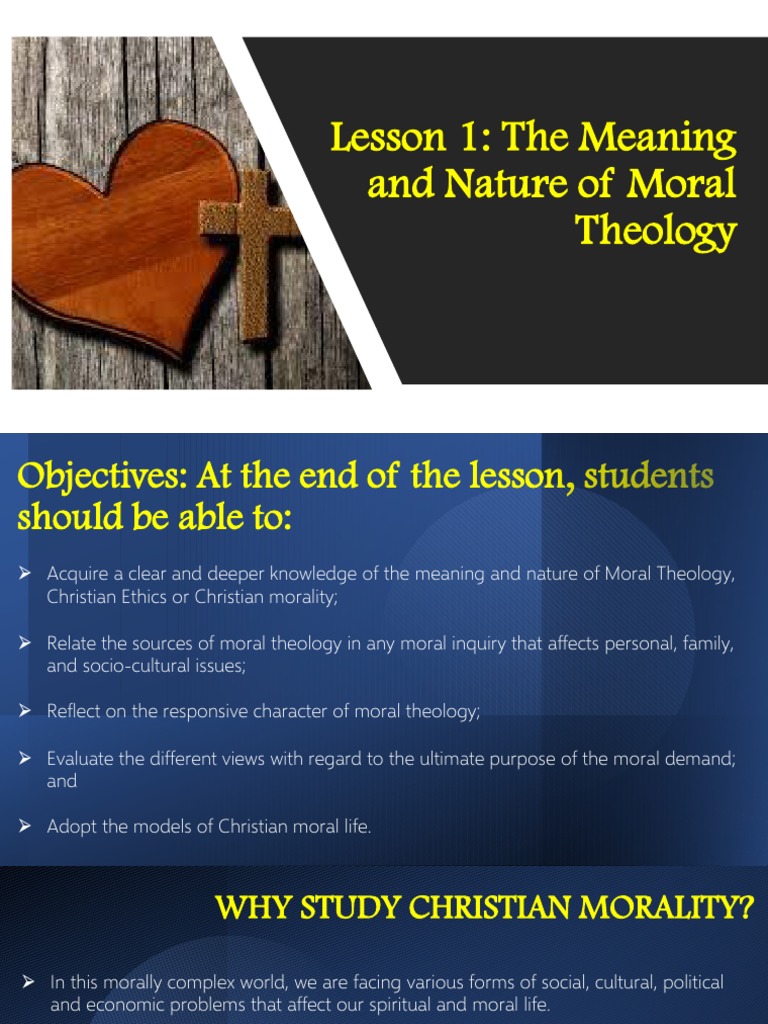 Lesson 1 The Meaning and Nature of Moral Theology New | PDF | Christian ...