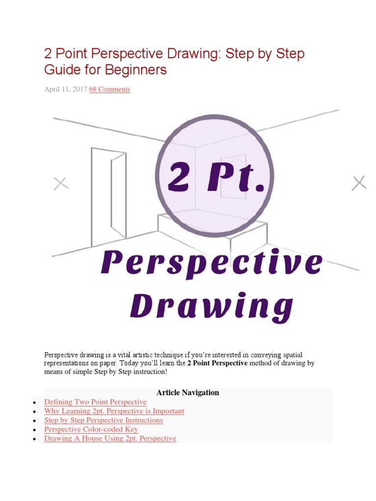 2 Point Perspective Drawing: Step by Step Guide For Beginners | PDF | Perspective (Graphical ...