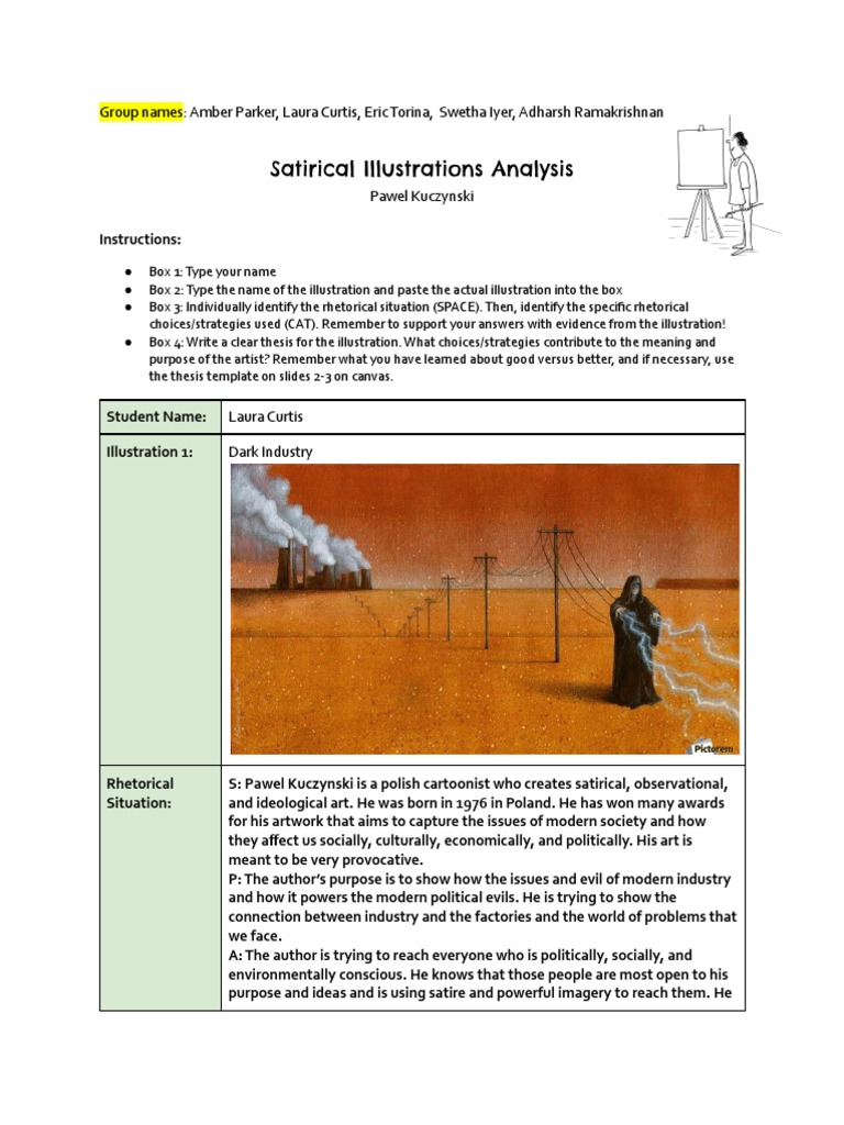 Satirical Illustrations Analysis-1 | PDF | Popular Culture & Media ...