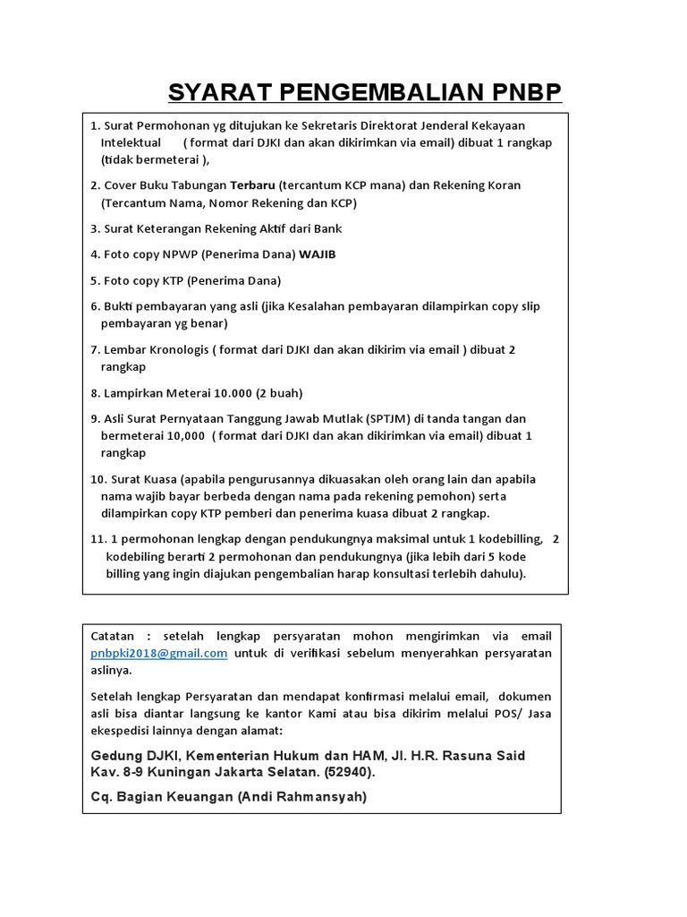Panduan Permohonan Pengembalian PNBP | PDF