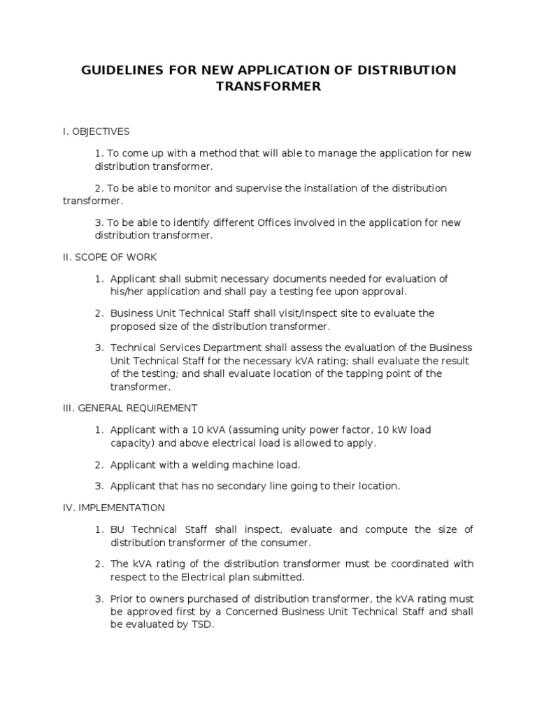 Guidelines For New Application DT | PDF