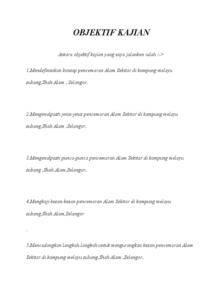 Objektif Kajian | PDF