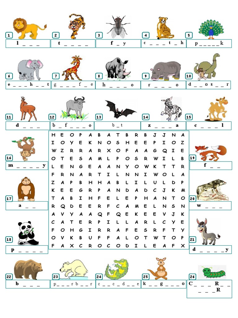 wild-animals-wordsearch | PDF