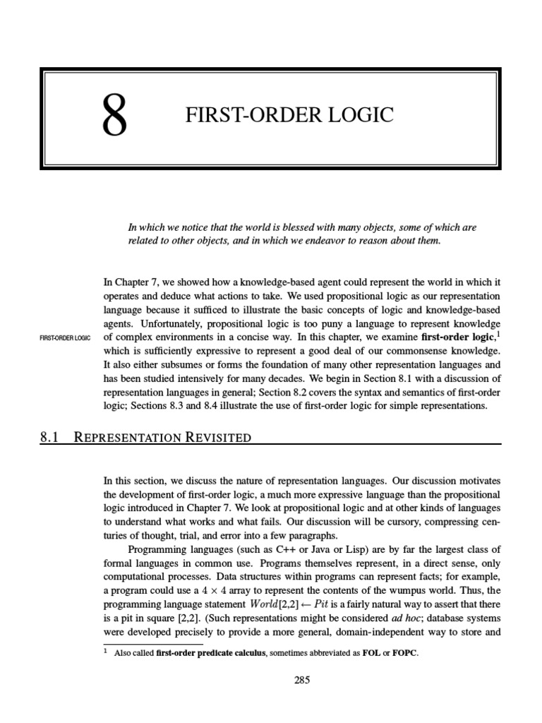 First-Order Logic: Epresentation Evisited | PDF | Interpretation (Logic) | Logic