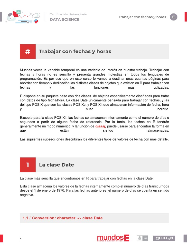 Trabajar Con Fechas y Horas en R | PDF | Meridiano de Greenwich