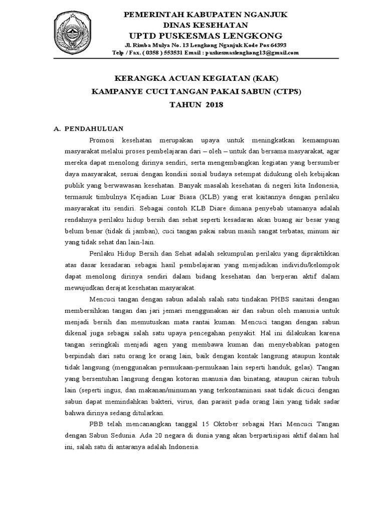 KAK Kampanye Cuci Tangan Pakai Sabun (CTPS) | PDF
