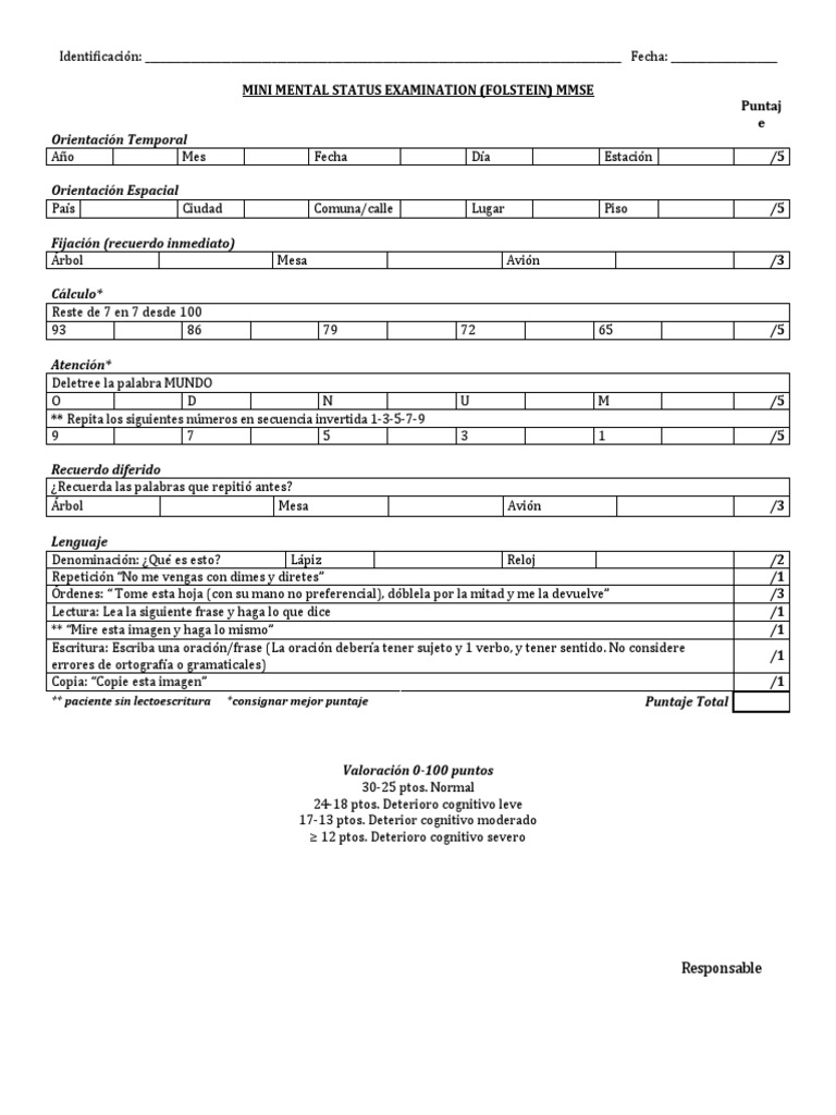 Mmse 2 | PDF | Comunicación humana | Evaluación neuropsicológica