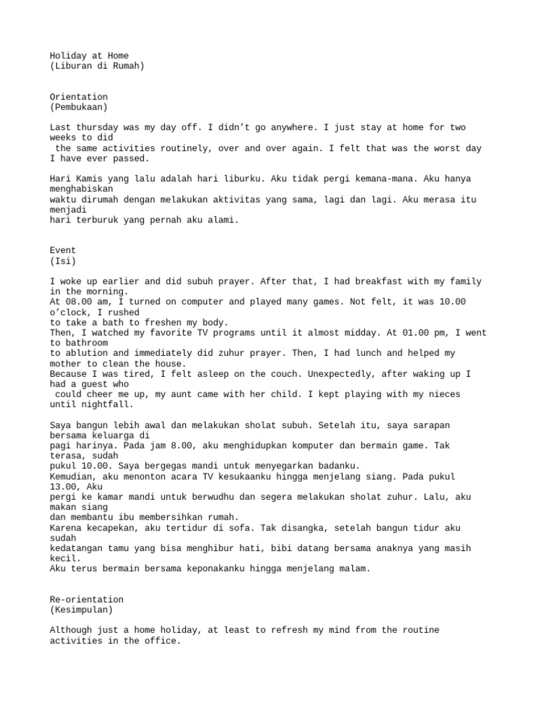 Tugas Recount Text | PDF