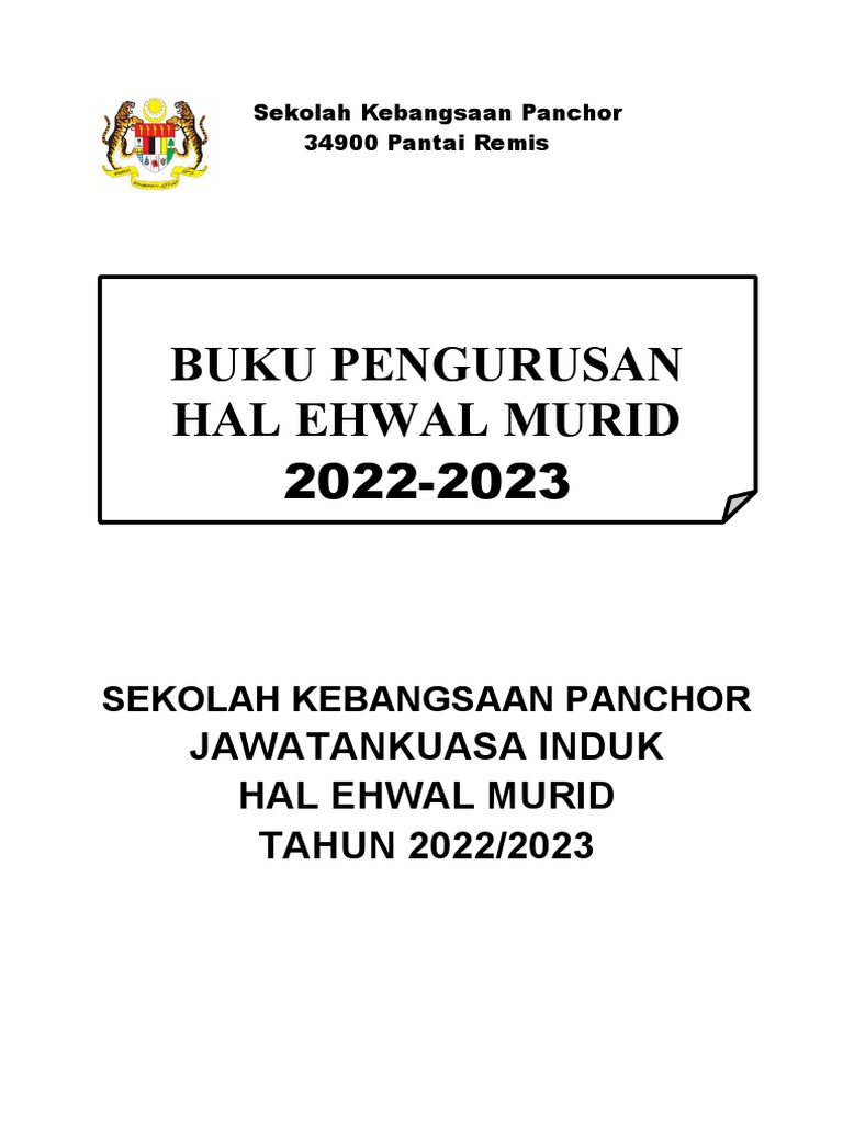 Buku Pengurusan Hal Ehwal Murid Dan Perancangan 2022 Dan 2023 | PDF