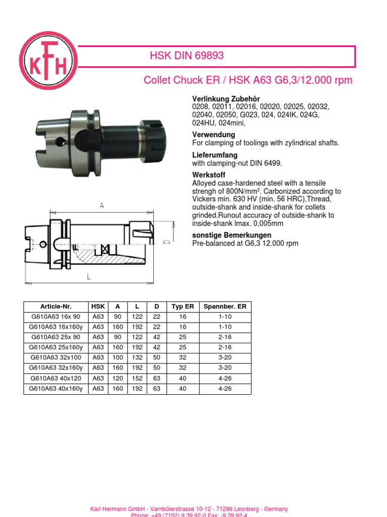 HSK DIN 69893 en | PDF | Screw | Steel
