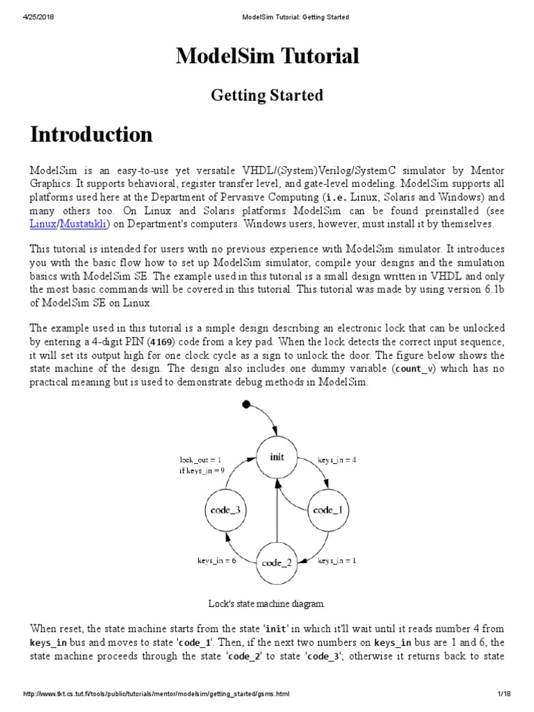 ModelSim Tutorial - Getting Started | PDF | Library (Computing) | Vhdl