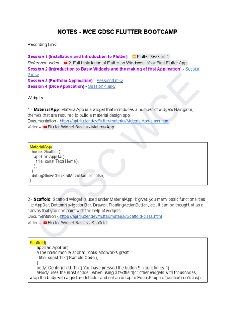 Flutter Notes Pdf Parameter Computer Programming Subroutine 8793