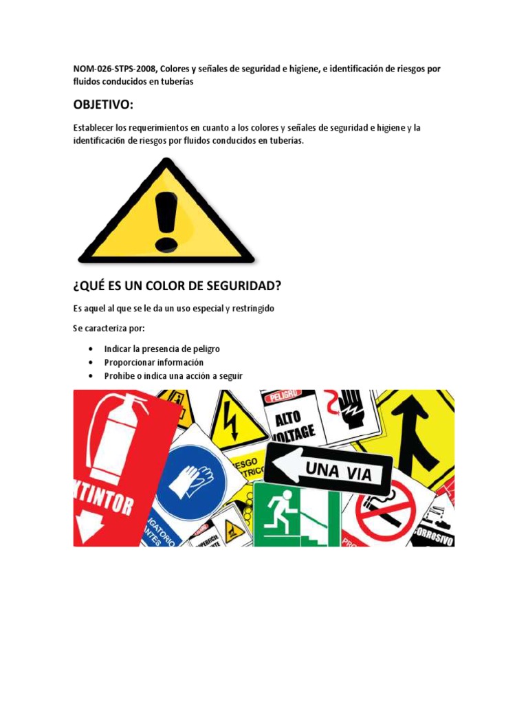 Señales y colores de seguridad NOM-026 | PDF | Color