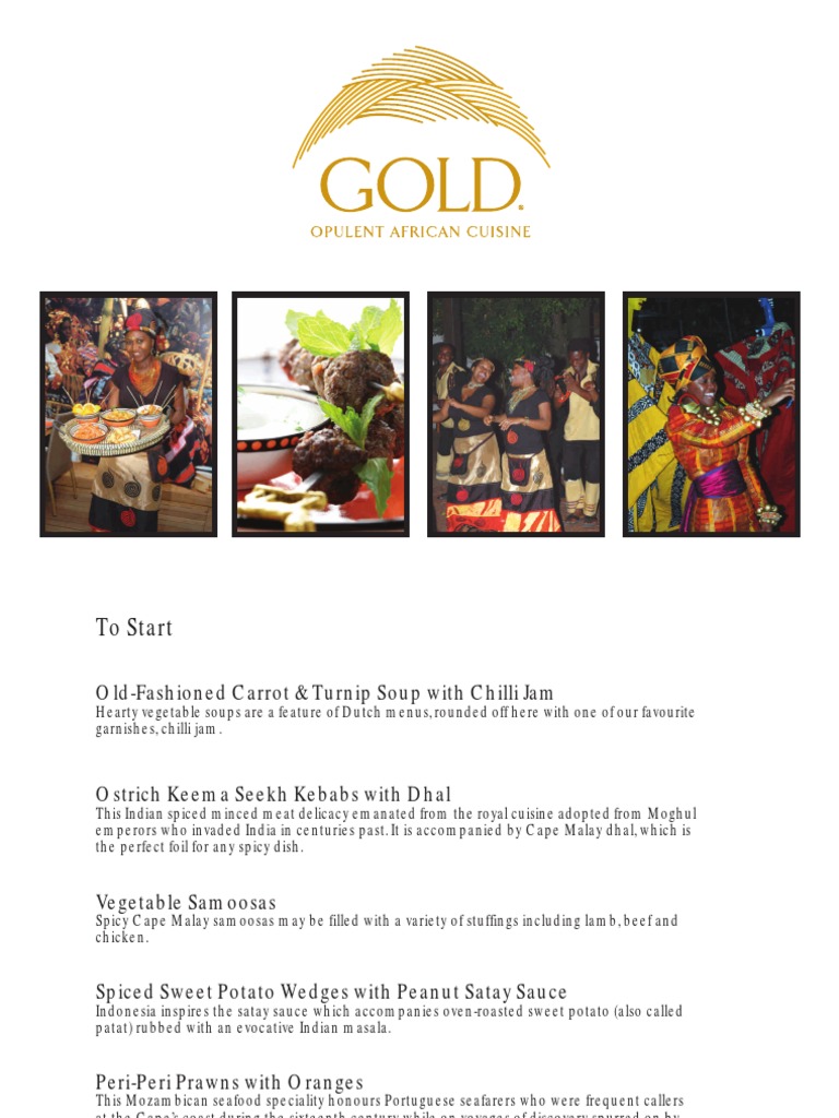 Gold Restaurant Menu | PDF | Cuisine | European Cuisine