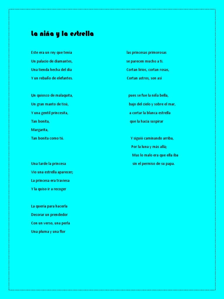 La niña y la estrella: un poema infantil | PDF