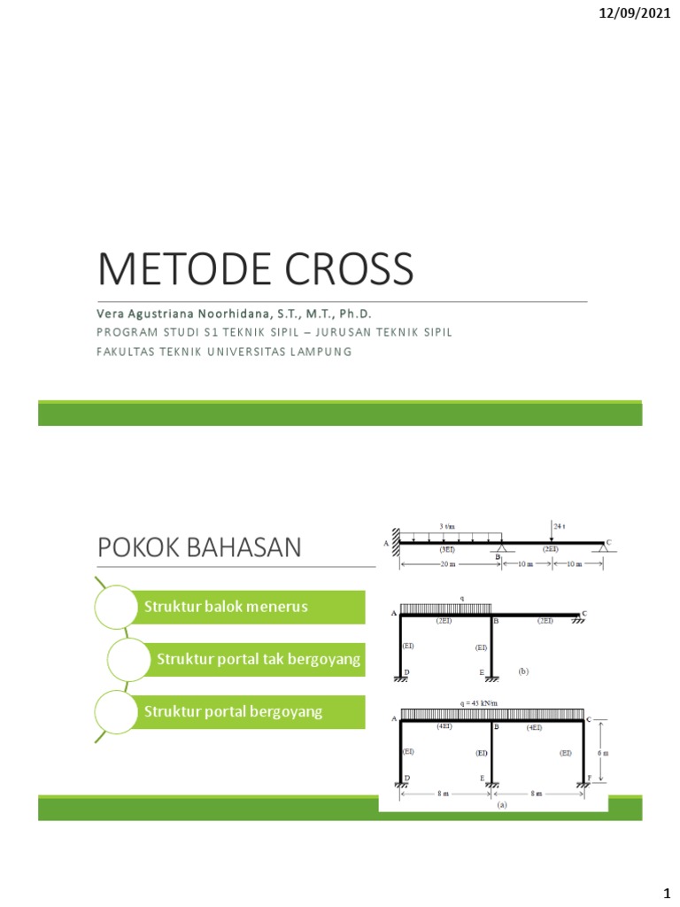 03 VAN 2021-ASTT-Metode Cross-Balok Menerus | PDF