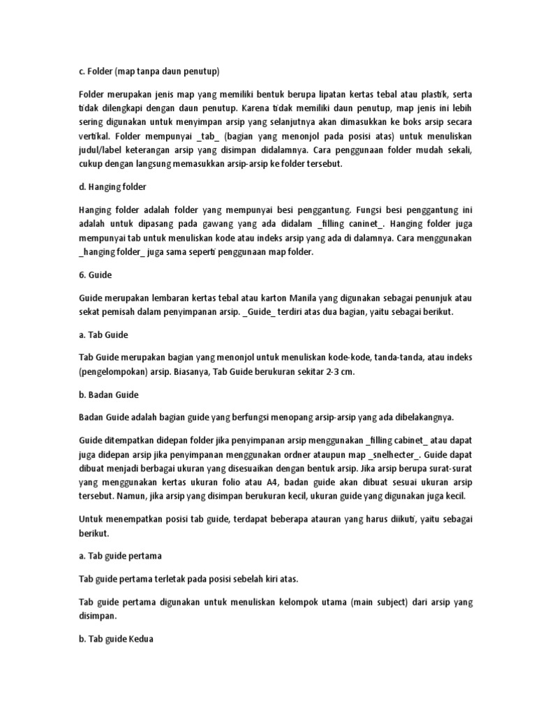Jenis-Jenis Folder dan Alat Arsip | PDF | Kajian Bahasa Asing | Griya ...