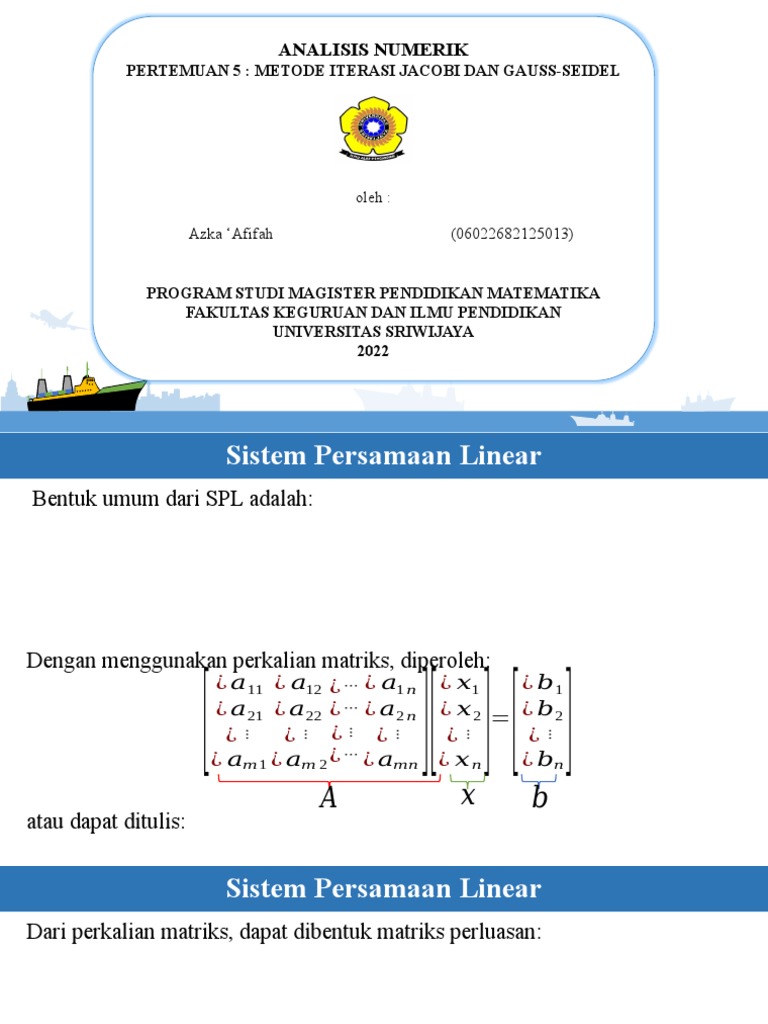 SPL Metode Iterasi Jacobi Dan Gauss Seidel | PDF