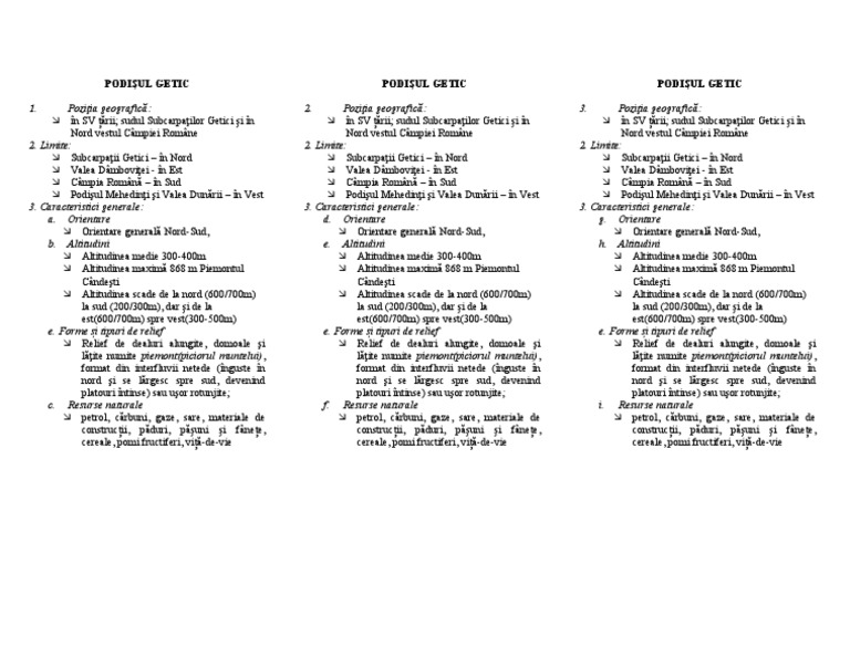 Podisul Getic. | PDF