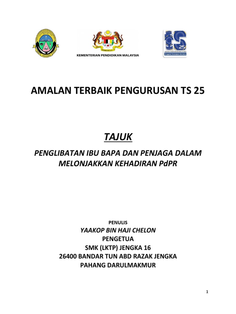 Amalan Terbaik Pengetua SMKJ16 | PDF