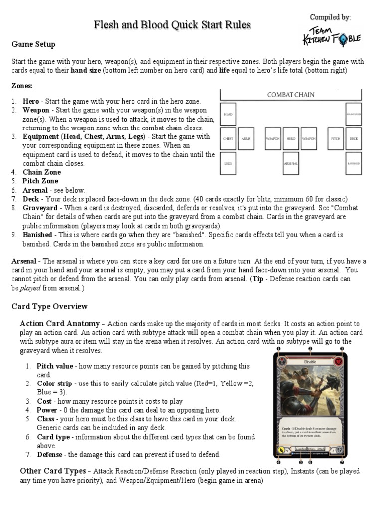 Flesh and Blood Quickstart Rules Guide | PDF | Toys | Games Of Chance