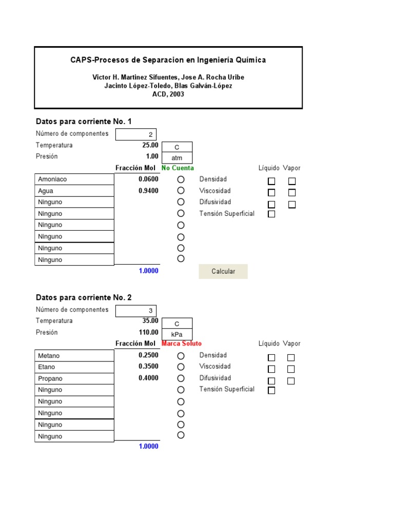Análisis de procesos de separación química mediante el software CAPS | PDF | Cantidades fisicas ...