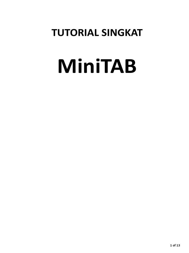Cara Menggunakan Minitab | PDF