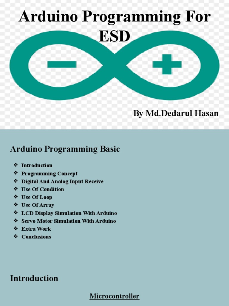 Arduino Programming For ESD: by MD - Dedarul Hasan | PDF | Microcontroller | Arduino