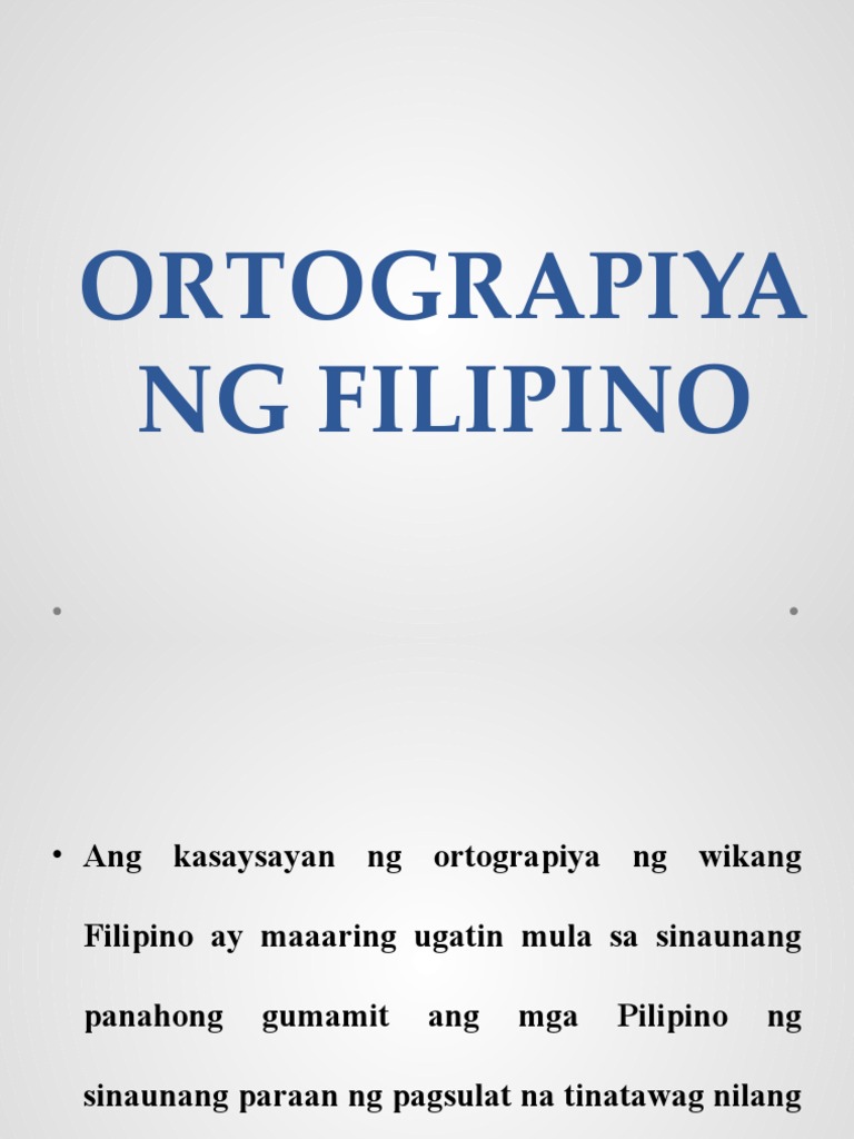 Ortograpiyang Filipino | PDF