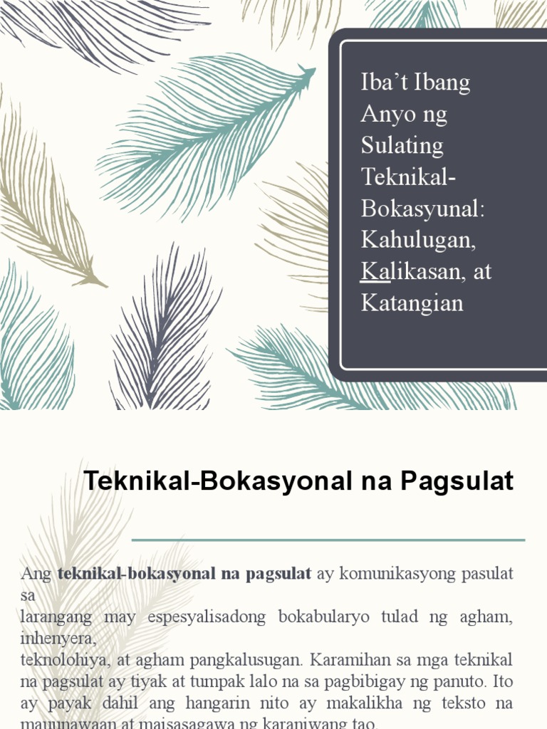 L2 Iba't Ibang Anyo NG Sulating Teknikal-Bokasyunal | PDF