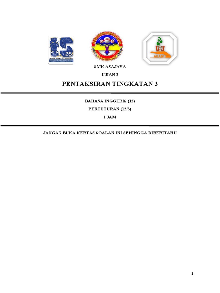 Form 3 Ar2 Speaking Exam Paper | PDF | Communication