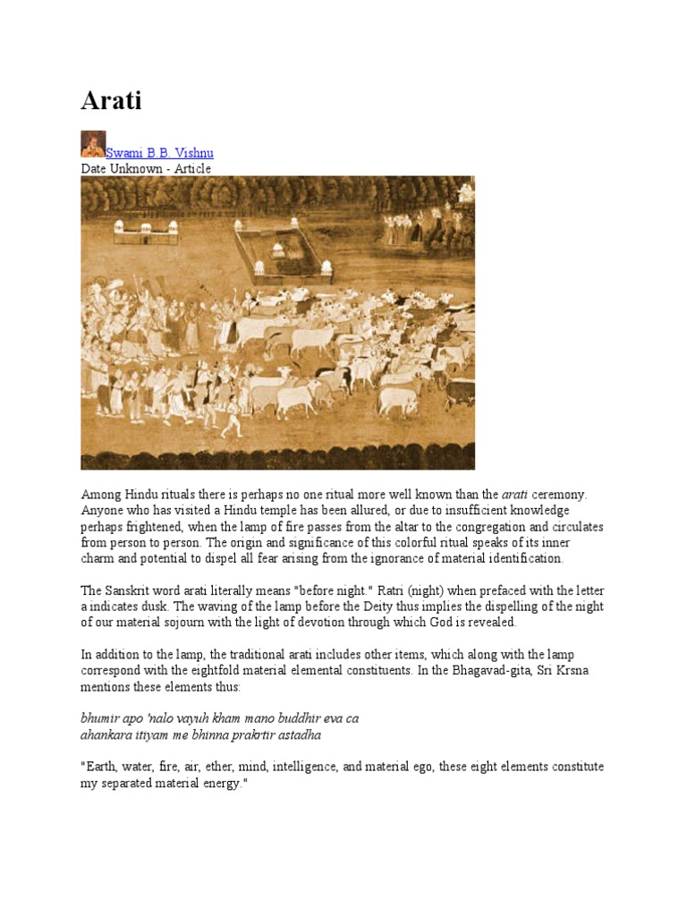 Arati | PDF | Krishna | Hinduism